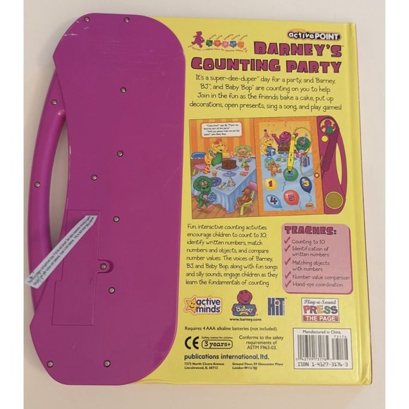 Barney | Other | New Vintage Barney Counting Party Active Minds ...